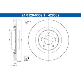 ATE Bremsscheibe 24012803321 bel&uuml;ftet 320mm 28mm f&uuml;r MITSUBISHI