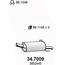 Asso Endschalld&auml;mpfer 34.7009 f&uuml;r VAUXHALL OPEL 13107578 5852445 5852198