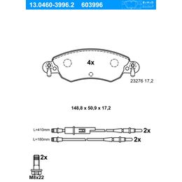 ATE Bremsbelagsatz, Scheibenbremse 13.0460-3996.2 vorne rechts links f&uuml;r CITRO&Euml;N 425214 425287