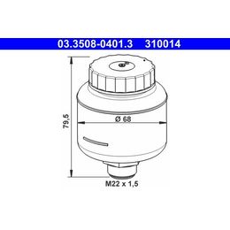 ATE Ausgleichsbeh&auml;lter, Bremsfl&uuml;ssigkeit 03.3508-0401.3 f&uuml;r STEYR MERCEDES-BENZ MAN 0004311602 7101265100 90.81052.2203