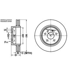 ATE Bremsscheibe 24.0122-0133.1 hinten rechts links bel&uuml;ftet 300mm f&uuml;r MERCEDES-BENZ 1404230412 A1404230412