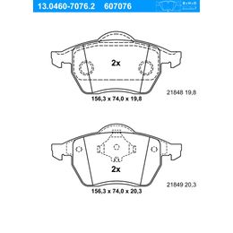 ATE Bremsbelagsatz, Scheibenbremse 13046070762 f&uuml;r FORD VAG