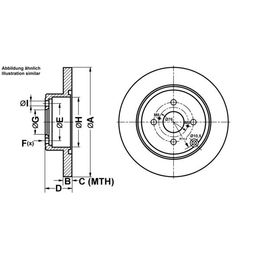 ATE Bremsscheibe 24.0109-0140.1 hinten rechts links voll 279mm f&uuml;r TOYOTA 42431-02081 42431-02080