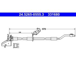 ATE Bremsschlauch 24.5265-0555.3 vorne links f&uuml;r HYUNDAI KIA 58731-2S100