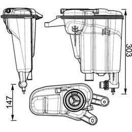 Mahle Ausgleichsbeh&auml;lter, K&uuml;hlmittel CRT 95 000S mit K&uuml;hlmittelstandsensor schwarz f&uuml;r VW CUPRA AUDI 8K0121403T 8K0121403H 8K0121403D