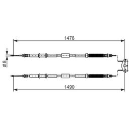 Bosch Seilzug, Feststellbremse 1987482282 f&uuml;r Vaughall