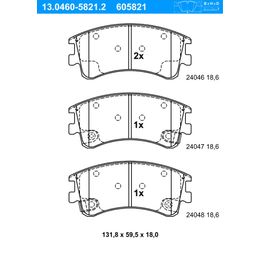 ATE Bremsbelagsatz, Scheibenbremse 13.0460-5821.2 vorne rechts links f&uuml;r MAZDA GJYG-33-28Z GJYF-33-23ZC GJYF-33-23ZD