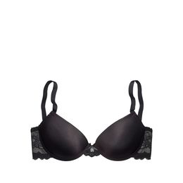 Lascana Damen Push-up-BH, Gr. 85, schwarz, Spitze, Obermaterial: 82% Polyamid (TACTEL), 18% Elasthan (LYCRA), BHs, mit B&uuml;gel und Spitzenr&uuml;cken,