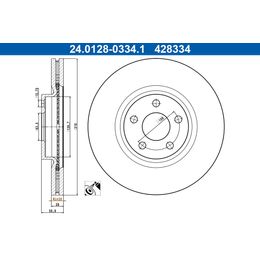 ATE Bremsscheibe 24.0128-0334.1 vorne rechts links bel&uuml;ftet 316mm f&uuml;r FORD 2015368 2036566 G3GC-1125-CC