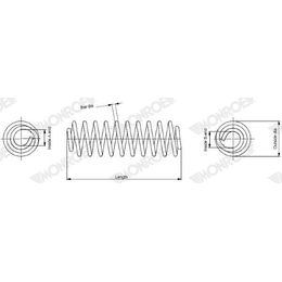 Monroe Fahrwerksfeder OESpectrum SPRINGS SP3349 hinten rechts links 117mm f&uuml;r VW 1K0511115BM 1K0411115BM