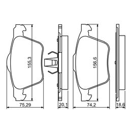 Bosch Bremsbelagsatz, Scheibenbremse 0 986 494 245 vorne rechts links f&uuml;r VOLVO 30793857 30793539 31200229