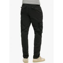 Superdry Herren Cargohose "Core Cargo Pant", schwarz, Gr. 33, unifarben, Web, Obermaterial: 97% Baumwolle, 3% Elasthan, Hosen