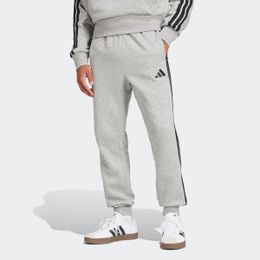 Herren Sporthose "ESSENTIALS 3-STREIFEN", grau, Gr. L, adidas Sportswear, Obermaterial: 55% Baumwolle, 36% Polyester, 9% Viskose, Hosen