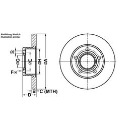 ATE Bremsscheibe 24.0110-0154.1 hinten rechts links voll 245mm f&uuml;r VAG 437615601