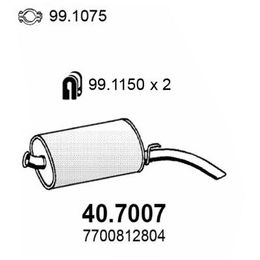 Asso Endschalld&auml;mpfer 407007 f&uuml;r RENAULT