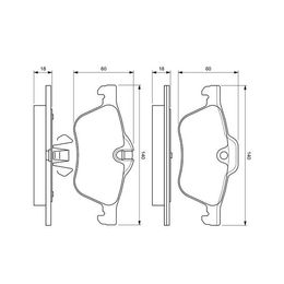 Bosch Bremsbelagsatz, Scheibenbremse 0 986 424 652 vorne rechts links f&uuml;r MINI BMW 34116761287 34116765446 34116770332