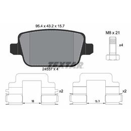 TEXTAR Bremsbelagsatz, Scheibenbremse 2453703 hinten rechts links mit Zubeh&ouml;r f&uuml;r FORD (CHANGAN) 6G912M008GA 6G912M008GB 1459408