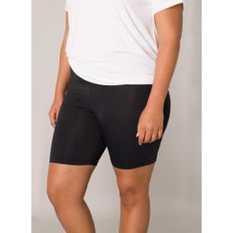 Damen Shorts, schwarz, Gr. 50, Base Level Curvy, unifarben, Stoff, Obermaterial: 87% Polyamid, 13% Elasthan, Hosen, Sommerhose mit Elasthan