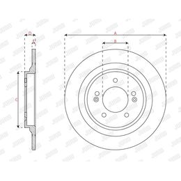 JURID Bremsscheibe 563744JC hinten rechts links voll 300mm f&uuml;r HYUNDAI KIA 58411D4650