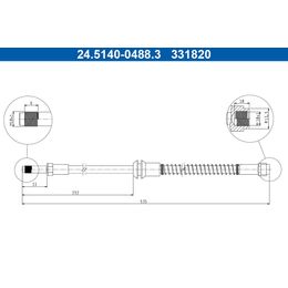 ATE Bremsschlauch 24.5140-0488.3 vorne rechts links f&uuml;r MERCEDES-BENZ A2124200648 2124200648