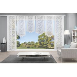 Schiebegardine Home Wohnideen, B:57cm H:225cm, wei&szlig;, Polyester, Wohnzimmer, Gardinen, "JENNA", Schiebevorhang Jacquard Set