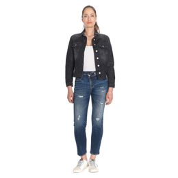 Damen Bequeme Jeans "PULPHC16", blau, Gr. 28, Le Temps Des Cerises, 94% Baumwolle, 4% Polyester, 2% Elasthan, Jeans, im coolen Used-Look