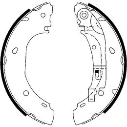 ATE Bremsbackensatz 03.0137-0432.2 hinten rechts links mit Hebel f&uuml;r PEUGEOT FIAT CITRO&Euml;N PIAGGIO 4241L2 9949490 837070
