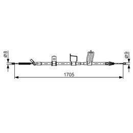 Bosch Seilzug, Feststellbremse 1987482339 f&uuml;r NISSAN