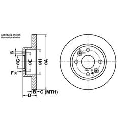 ATE Bremsscheibe 24.0109-0127.1 hinten rechts links voll 231mm f&uuml;r MAZDA B4Y2-26-251A B4Y2-26-251B B461-26-251D