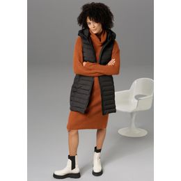 Aniston CASUAL Damen Steppweste, schwarz, Gr. 40, unifarben, Steppware, Obermaterial: 100% Polyester. Futter: 100% Polyester. Wattierung: 100%