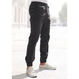John Devin Herren Jogger Pants "Jogg Pants", schwarz, Gr. XXXL, unifarben, Web, Obermaterial: 97% Baumwolle, 3% Elasthan, Hosen, Schlupfhose aus