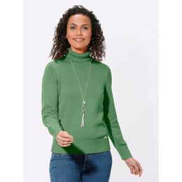 Casual Looks Damen Rollkragenpullover "Pullover", gr&uuml;n, Gr. 52, unifarben, 50% Baumwolle, 50% Polyacryl, Pullover