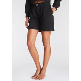 Lascana Damen Sweathose, Gr. 36, schwarz, Sweatware, Obermaterial: 60% Baumwolle, 40% Polyester, unifarben, Basic, Hosen, mit geripptem Hosenbund,