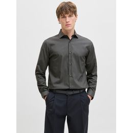Jack & Jones JACK & JONES Herren Langarmhemd "JPRBLAPARKER Slim Fit Hemd, atmungsaktiv, ideal f&uuml;r den Alltag", grau, Gr. XL, meliert, Web, Obermaterial: 100%