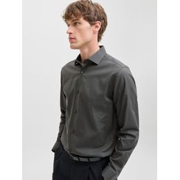 Jack & Jones JACK & JONES Herren Langarmhemd "JPRBLAPARKER Slim Fit Hemd, atmungsaktiv, ideal f&uuml;r den Alltag", grau, Gr. S, meliert, Web, Obermaterial: 100%