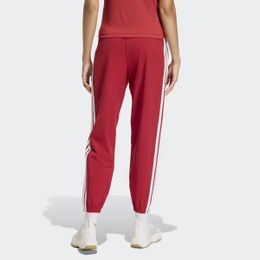 Damen Sporthose "TRAIN ESSENTIALS 3-STREIFEN WOVEN"active maroon, wei&szlig;, normal, gr., Gr. XXL, adidas Performance, Obermaterial: 87% Polyester, 13%