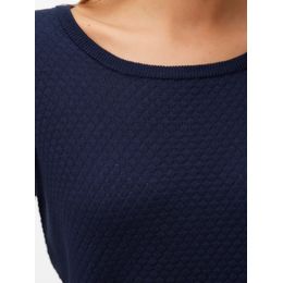 V&eacute;ro Moda VERO MODA Damen Rundhalspullover "VMCARE STRUCTURE LS O-NECK BLOU NOOS", blau, Gr. S, Strukturmuster, unifarben, Strick, Obermaterial: 100%