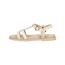 Nero Giardini Damen Riemchensandale "Nero Giardini Sandalen Leder", Gr. 37, beige, Leder, Schuhe