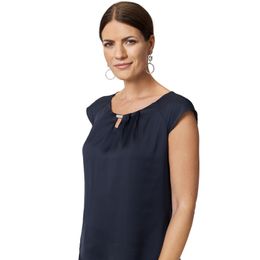 Damen Shirttop "SOPHIE", blau, Gr. 38, HERMANN LANGE Collection, unifarben, Web, Obermaterial: 100% Polyester, Tops, mit Detail am Ausschnitt