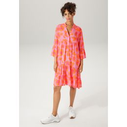 Aniston CASUAL Damen Tunikakleid, bunt, Gr. 44, bedruckt, gebl&uuml;mt, Web, Obermaterial: 100% Viskose, Kleider, mit farbenfrohen, graphischen Bl&uuml;ten