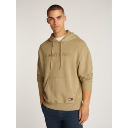 Tommy Jeans Herren Hoodie "TJM RLX TJ LABEL HOODIE"relic tan, Gr. XXXL, unifarben, Sweatware, Obermaterial: 100% Baumwolle, Sweatshirts, mit gro&szlig;er