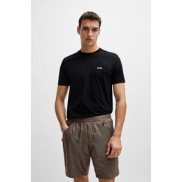 BOSS Green Damen Rundhalsshirt "Tee Regular Fit", schwarz, Gr. XXXL, unifarben, Single Jersey, Obermaterial: 95% Baumwolle, 5% Elasthan, Shirts,