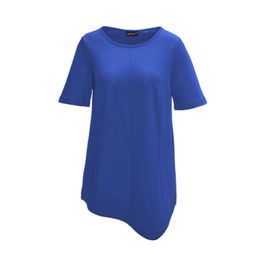 GOLDNER Damen Langarm-Poloshirt "Kurzgr&ouml;&szlig;e Zipfelshirt", blau, Gr. 19, Obermaterial: 94% Polyester PES. 6% Elasthan EL., Shirts, Ohne