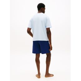 Herren Schlafanzug, Tommy Hilfiger Underwear, Gr. S, blau, Web, Obermaterial: 95% Baumwolle, 5% Elasthan, unifarben, Homewear-Sets, Regular fit mit