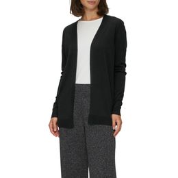 s.Oliver Damen Strickjacke, schwarz, Gr. 46, unifarben, Feinstrick, Obermaterial: 50% Baumwolle, 50% Viskose, Strickjacken, Feinstrick ohne Verschluss