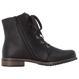 Rieker Damen Schn&uuml;rboots, Gr. 41, schwarz, Lederimitat, unifarben, Schuhe, Schn&uuml;rstiefelette, Blockabsatz, mit Zierrei&szlig;verschluss au&szlig;en