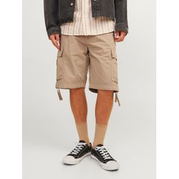 Jack & Jones JACK & JONES Herren Cargohose "JPSTCOLE TUCKER CARGO SHORTS LNG SN"dune detail:solid, Gr. S, unifarben, Web, Obermaterial: 100% Baumwolle, Hosen