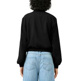 QS Damen Bomberjackeschwarz, Gr. L, unifarben, Web, Obermaterial: 80% Polyester, 16% Viskose, 4% Elasthan, Jacken