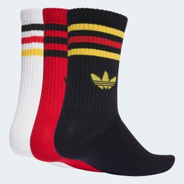 Damen Sportsocken "3-STREIFEN CREW 3ER-PACK", adidas originals, Gr. Swei&szlig;, better scarlet, schwarz, Obermaterial: 49% Baumwolle, 48% Polyester, 2%