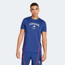 T-Shirt adidas Performance "DESIGNED-FOR-TRAINING LEGACY", Herren, Gr. XL, wei&szlig; (dunkelblau, chalk wei&szlig;), Obermaterial: 100% Polyester, Shirts T-Shirt